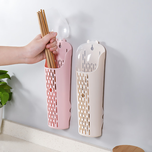 Chopsticks tube household chopsticks holder with cover wall-mounted ...