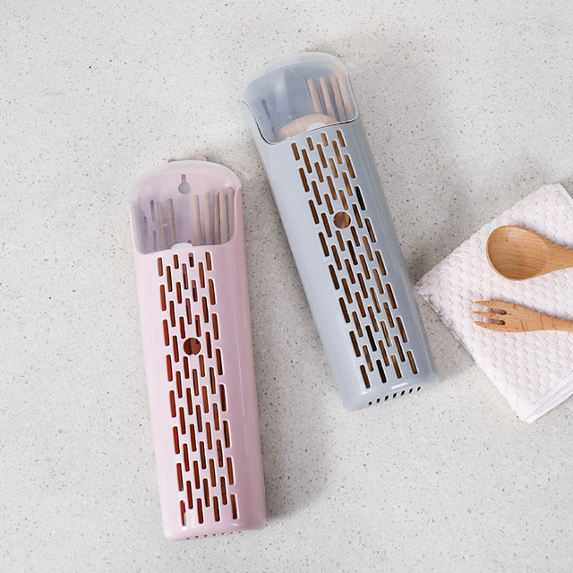 Chopsticks tube household chopsticks holder with cover wall-mounted ...