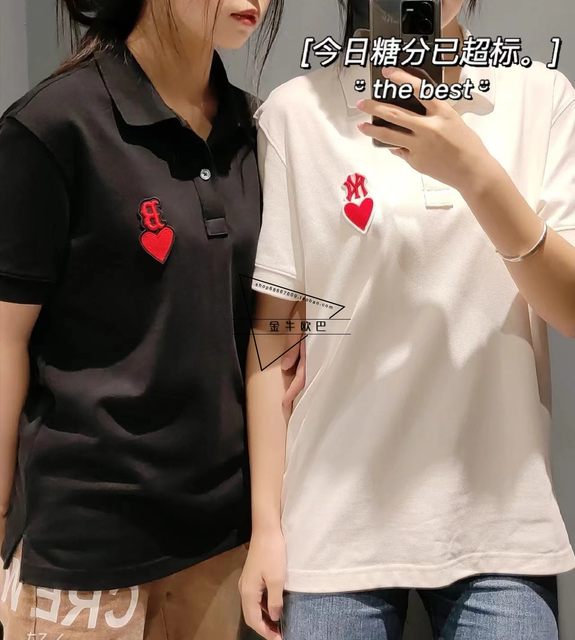 Korean trendy brand MLB counter genuine 23 new love embroidery Polo ...