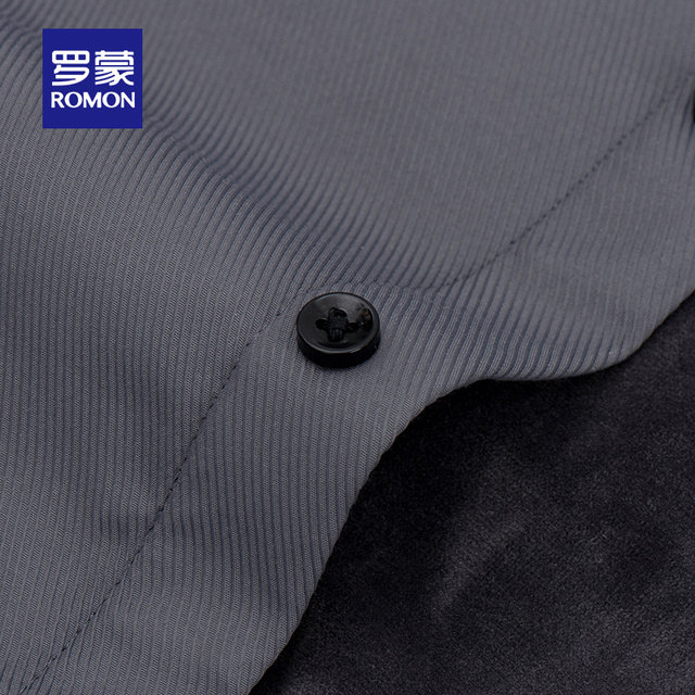 Romon men's long -sleeved and velvet thick shirt 2024 Winter business ...