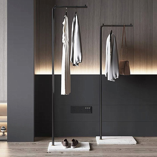 Simple household floor-standing clothes rack bedroom bedside clothes ...