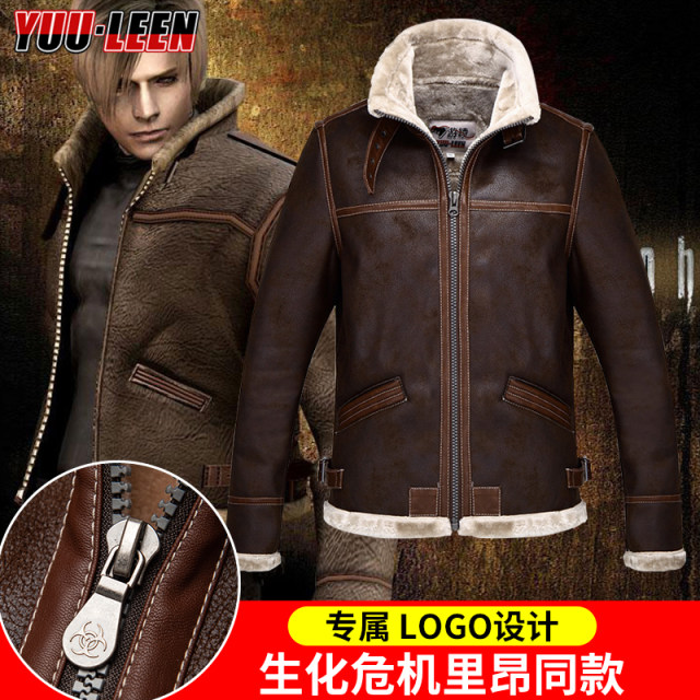 Value Resident Evil 4 Leon leather cos peripheral jacket 2014 new men's ...