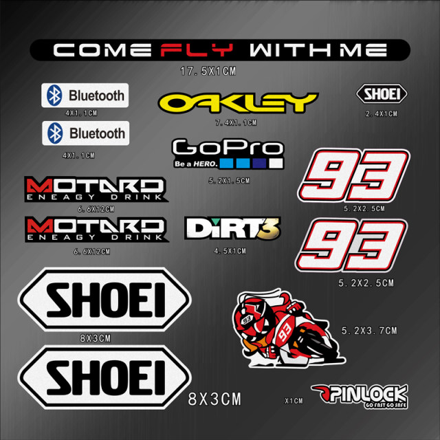 SHOEI helmet label decal x15/x14/z8 motorcycle motorcycle full helmet ...