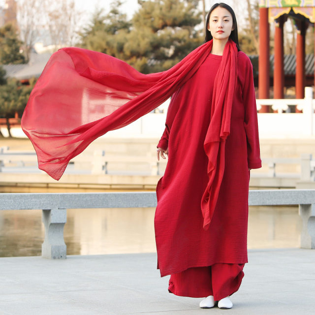 Zen dance clothing for women white suit Chinese style retro cotton and ...