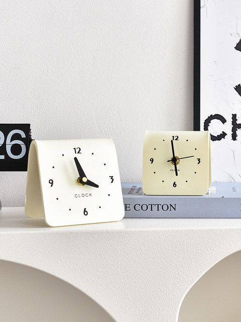 ins cream style clock ornaments living room bedroom clock desktop ...