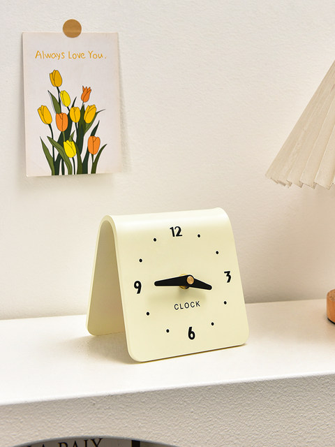 ins cream style clock ornaments living room bedroom clock desktop ...