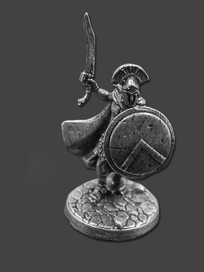Antico Soldato Spartano Soldato Bronzo Antico "Soldato Romano" H Cm.