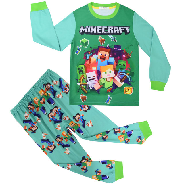 2025 Minecraft Minecraft Home Clothing Set Long Sleeve Two-Piece Pjamas ...