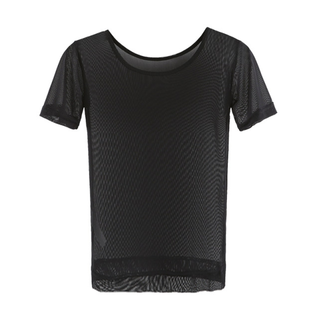 Summer Thin Mesh Top Black Bottoming Shirt 2024 New Style Inner Shirt ...
