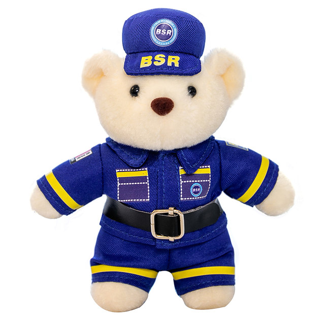 Douyin New Police Traffic Police Blue Sky Rescue Fire Police Bear Plush ...