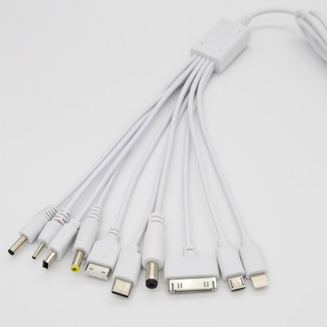 One to ten charging cable, one to ten multifunctional USB mobile phone ...