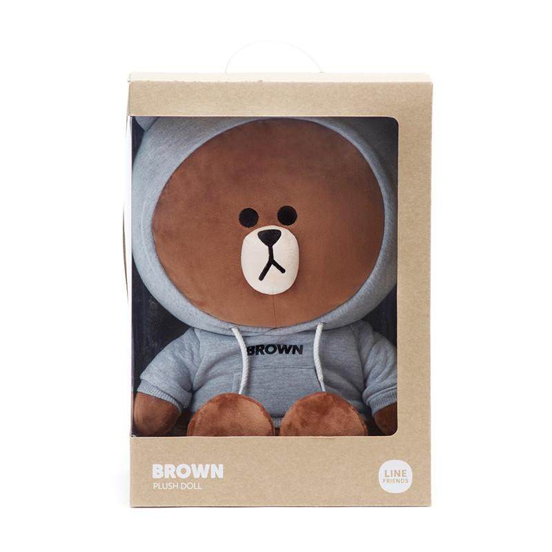 Korean Line Friends Brown Bear Doll - Plush Toy Gift Box