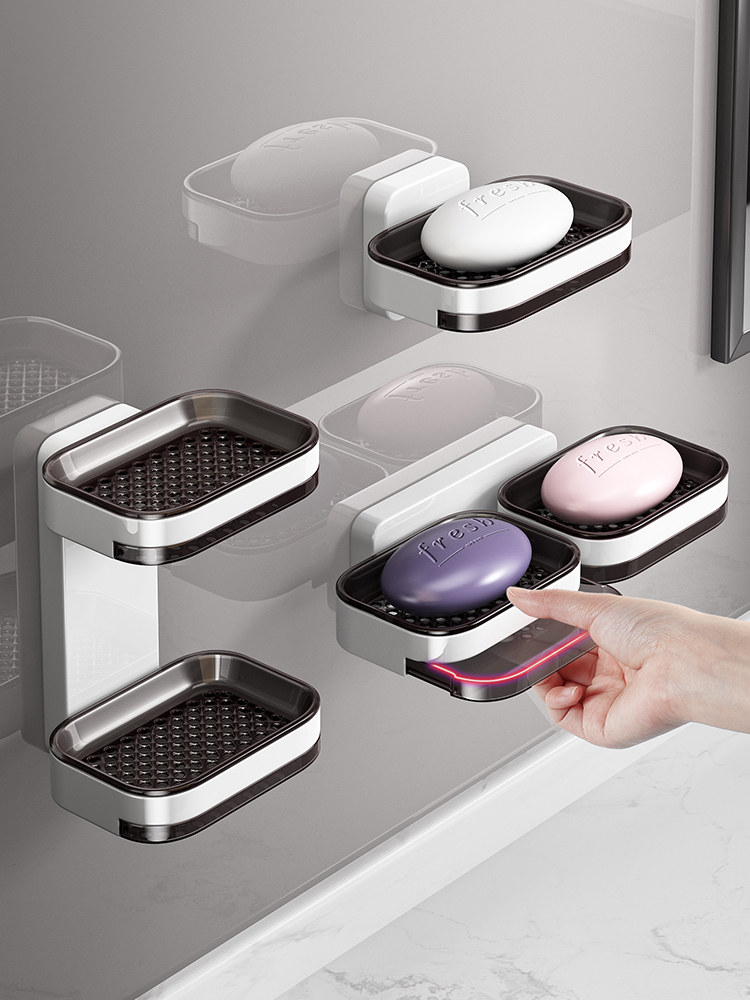 Soap Box - Wall-Mounted, Double-Layer, Bathroom Storage - Drain Box