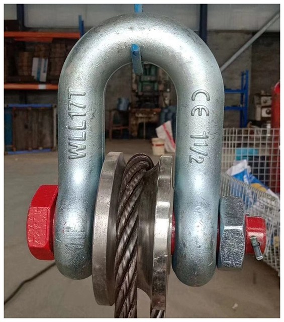 Marine lifting pulley roller type shackle type heavy duty wire rope ...