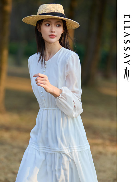 ELLASSAY 25 Spring and Summer New 100% Mulberry Silk French Tea Skirt ...