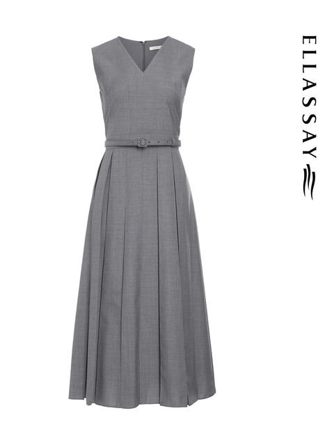 ELLASSAY New Spring and Summer Wool Blender Draped Textured Slim V-neck ...