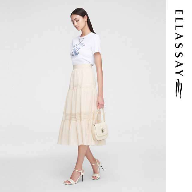 ELLASSAY 24 spring and summer new fashion retro pleated lazy casual ...