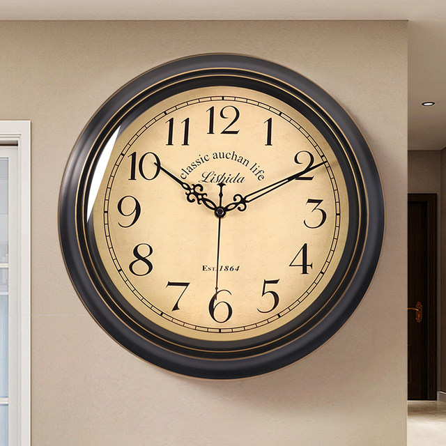 American 2024 new style living room wall clock high-end light luxury ...