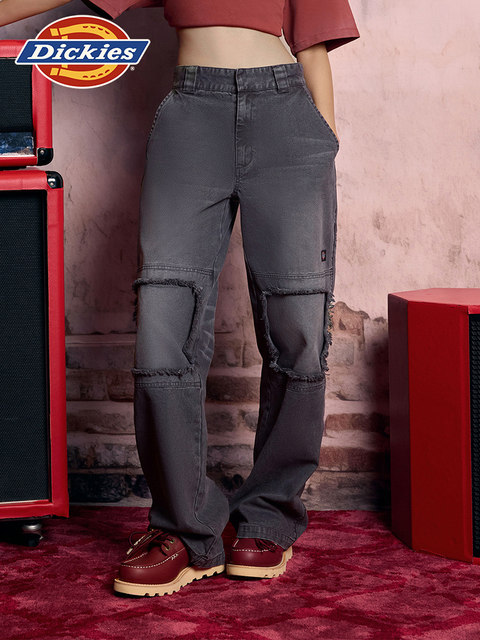 Dickies washed gradient distressed canvas overalls