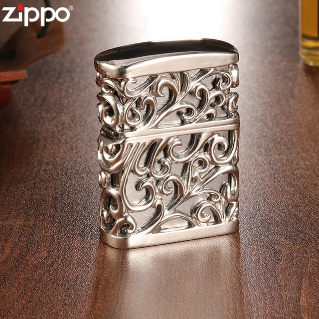 Kerosene lighter zippo genuine windproof Zippo armor 925 sterling silver battle suit collection ...