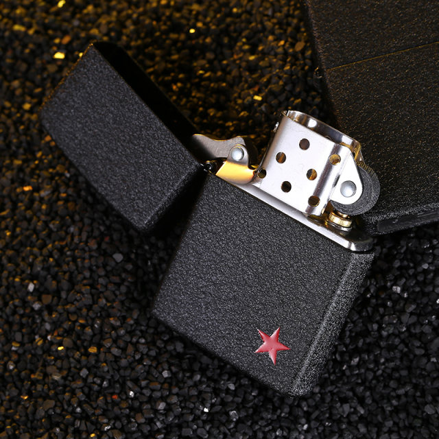 Kerosene lighter zippo genuine windproof Zippo 236 black cracked paint ...