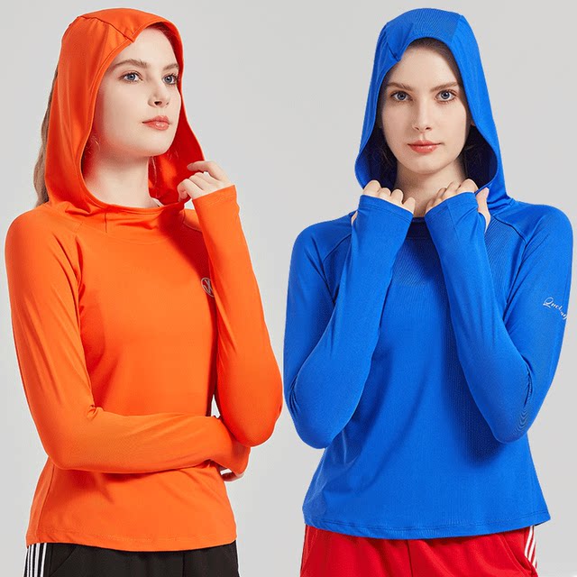 Spring and summer sun protection new hoodie tops running sports yoga ...