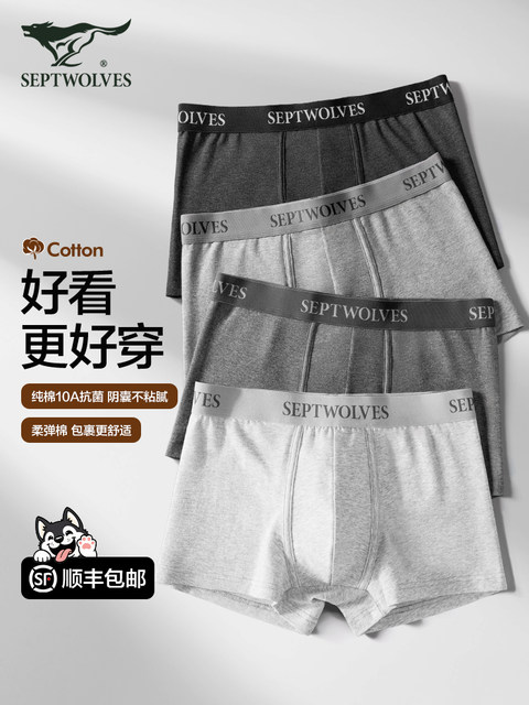 Septwolves Men's Underwear, Men's Pure Cotton 2025 New Style, Boys ...