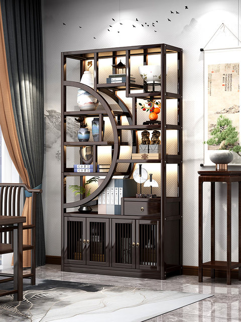 New Chinese style Bogu rack Duobao Pavilion partition solid wood ...