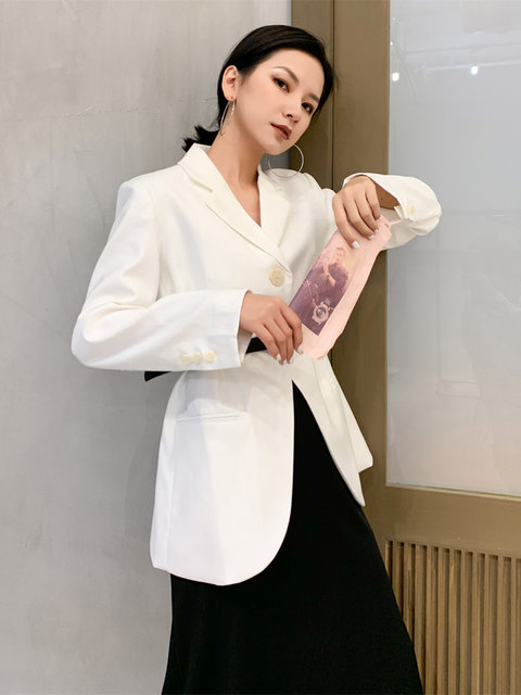 Women's smog gray suit jacket for women in South Korea 2024 autumn ...