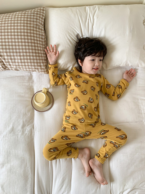 Yiyi Ma Boys Pajamas Girls Boneless Baby Children Winter Clothes Class ...