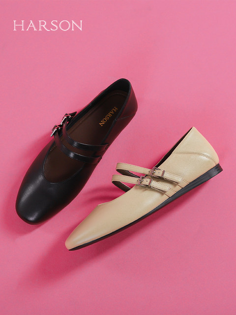 Hashan Mary Jane Women's Shoes 2025 Spring New French Fang Ping Hepin ...