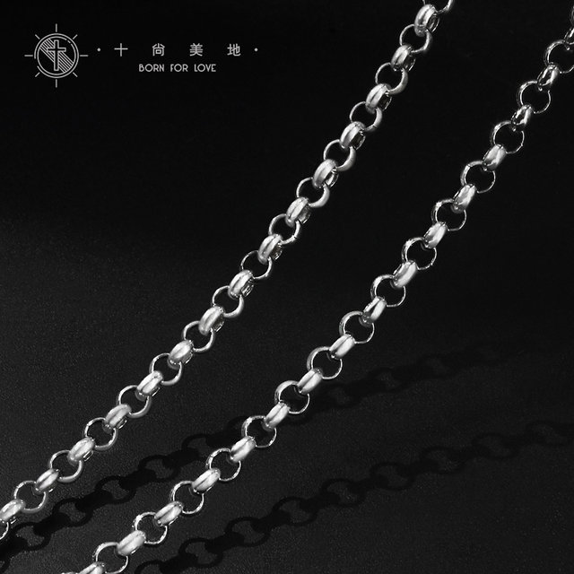 Domineering 925 silver thick O-shaped chain for men, trendy retro Thai ...