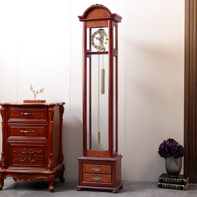 New Chinese style floor clock living room light luxury simple small ...