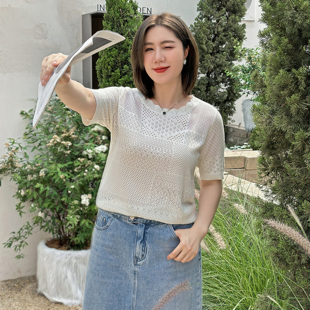 Xianli show large size women's summer new fat mm design sense lazy top ...