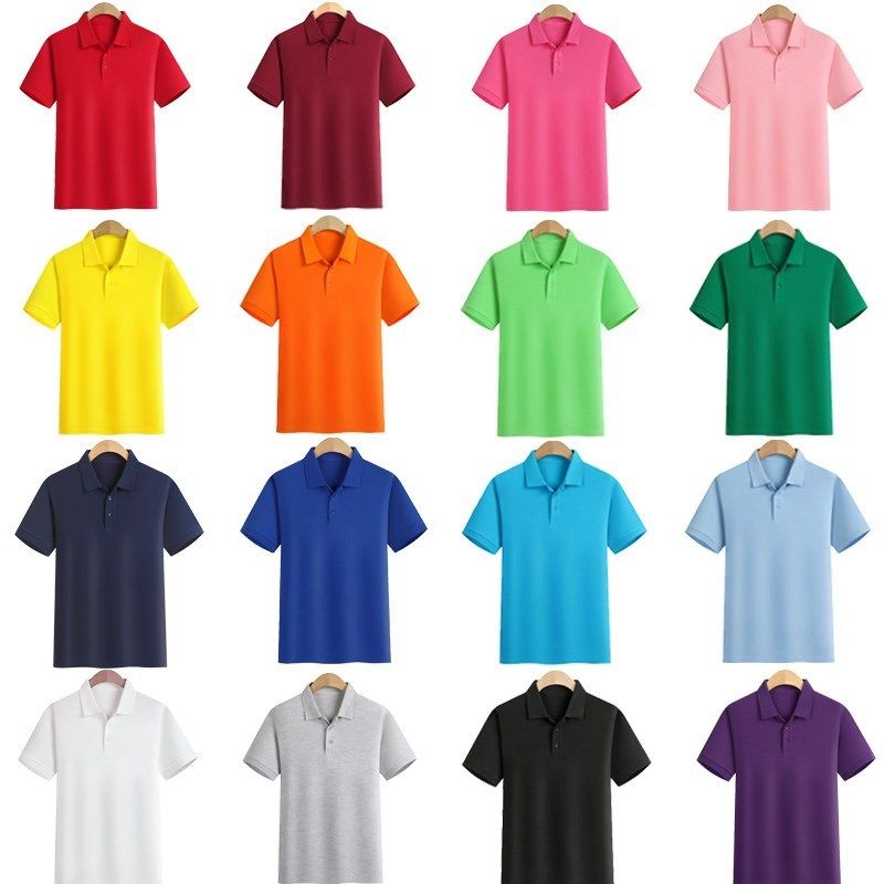 Pure cotton polo shirt women's short-sleeved lapel sports large size ...
