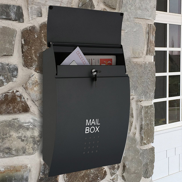 Mailbox villa letter newspaper box outdoor rainproof wall mailbox large ...
