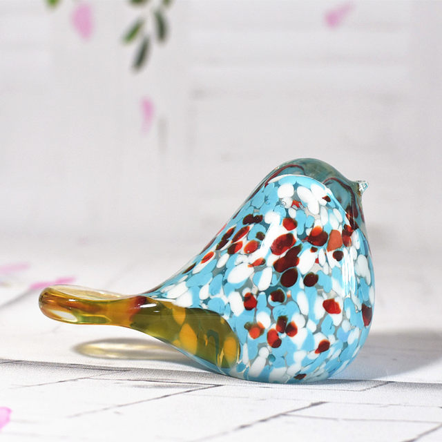 Creative glass ornaments, cute animal decorations, glass bird birthday ...