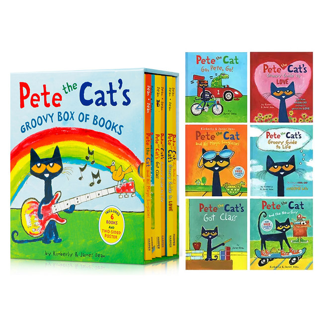 Exquisite gift box installed Pete cat English picture book full set of ...