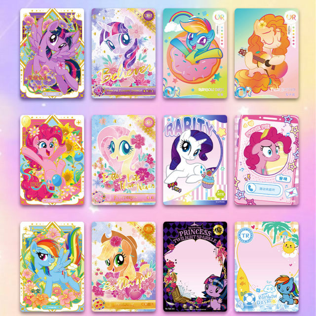 Card game My Little Pony card rainbow pack, a whole box of three-bomb Little Pony Marika toys ...