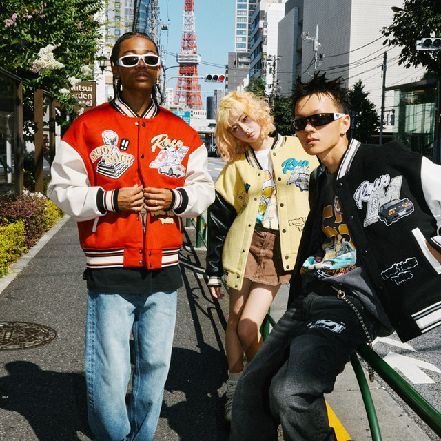 MEDMX initial D joint baseball uniform men's spring and autumn spliced ...