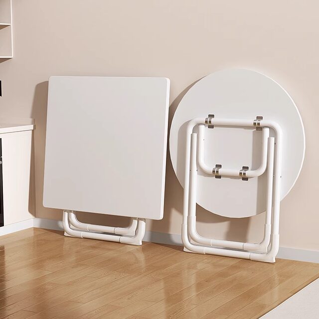 Small table foldable table dining table home use simple round table ...