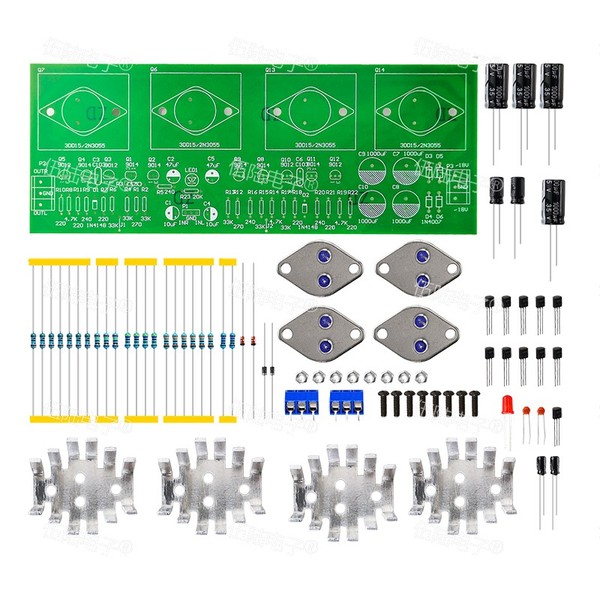 OCL Power Amplifier Board Kit 100W X 2 | High-Power Two-Channel Pure Post-Stage DIY Parts | Wulu ...