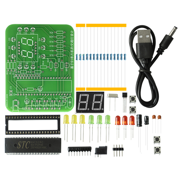 Traffic Light 51 Microcontroller DIY Kit For Electronic Training | Wulu ...