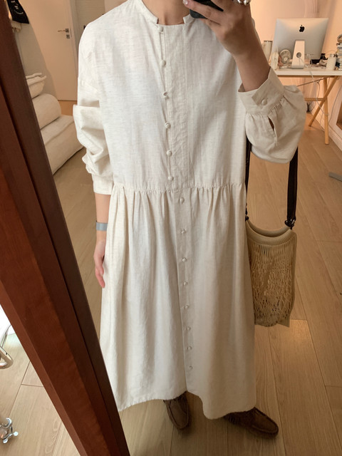 Zhoumumu apit Japanese cotton and linen literary retro breasted long ...
