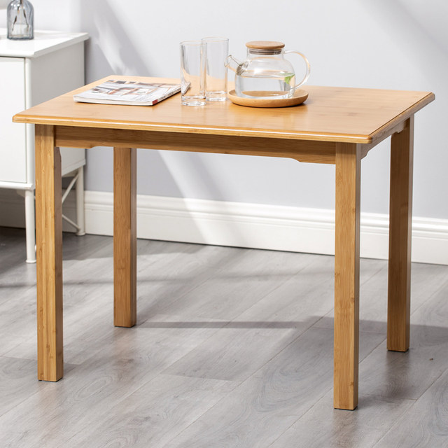 The dining table solid wood square table household small apartment ...