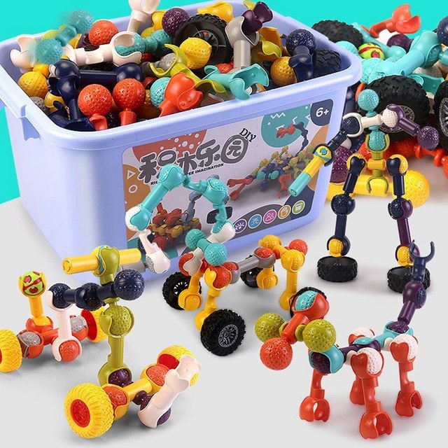 Children's plastic peanut building blocks with ever-changing skeleton ...