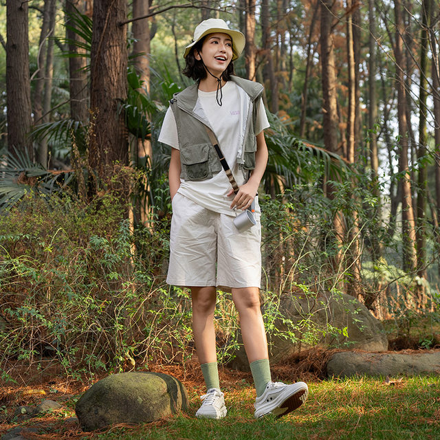 Vans official OldSkoolOvertPlusCC oatmeal thick-soled canvas shoes