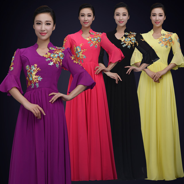 New choir performance costumes for women long skirts for adult choir ...