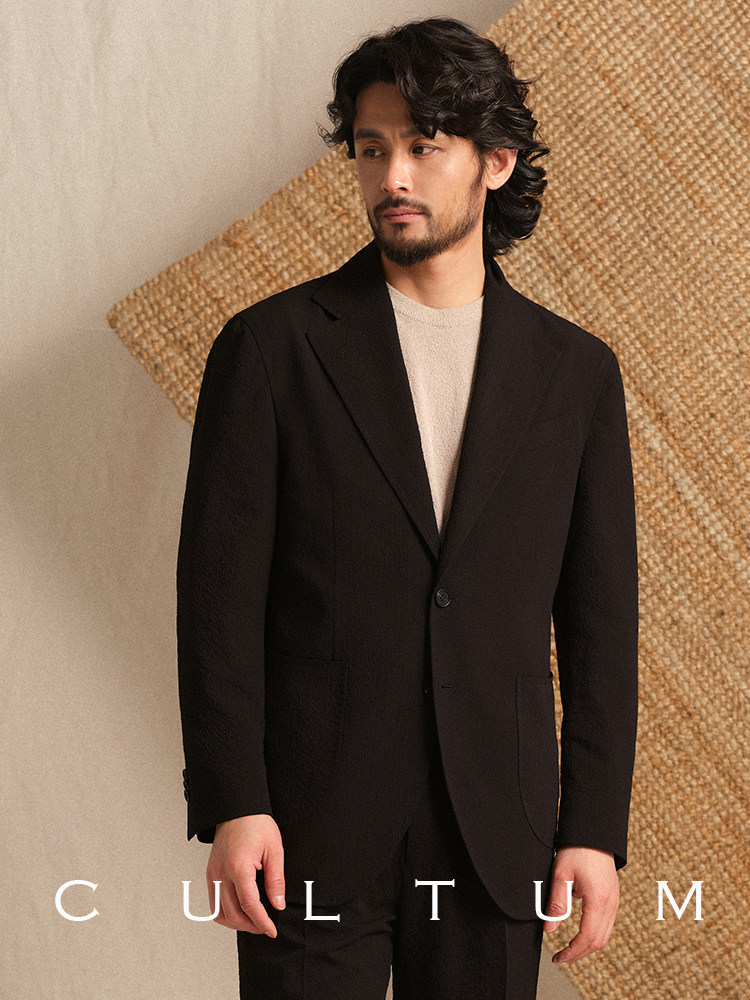 CULTUM Men's Spring Summer Suit - Bubble Yarn, Lightweight & Breathable