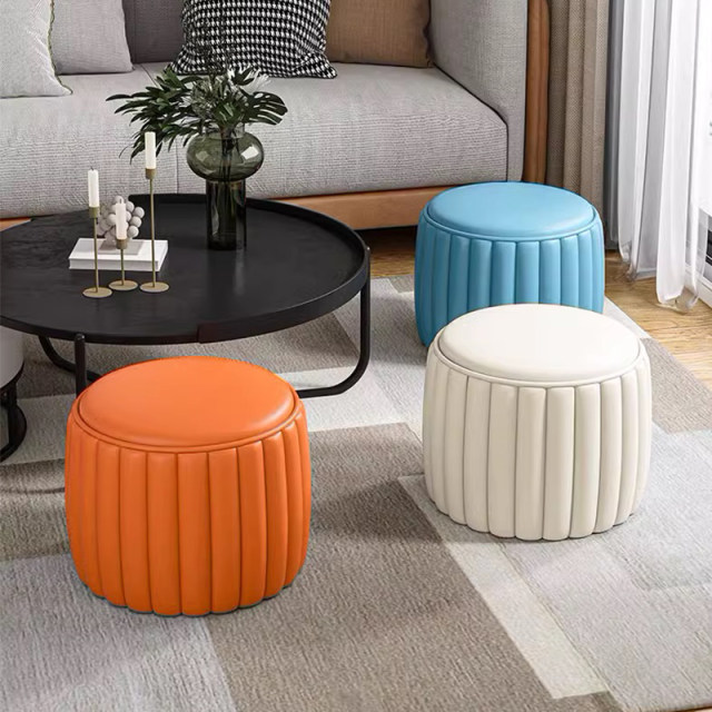 Small stool, household low stool, shoe stool, pumpkin round stool ...